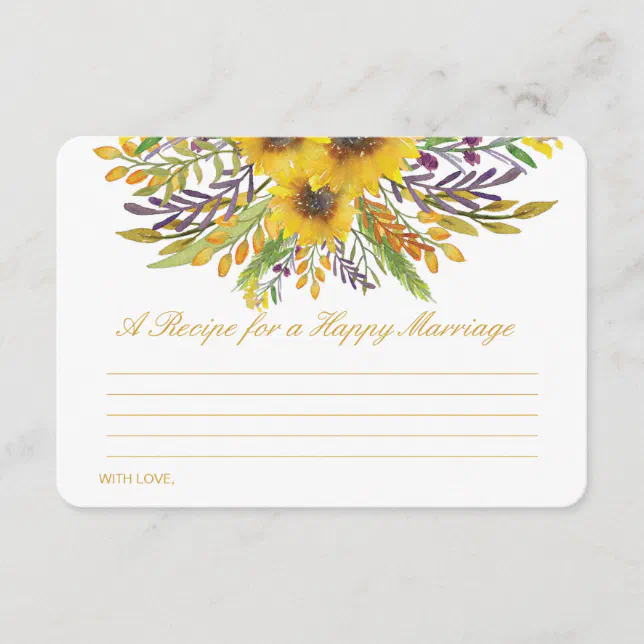 Editable a recipe for a happy marriage card | Zazzle