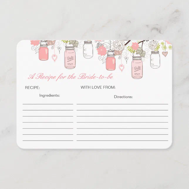 Editable A Recipe for the Bride-to-be Card | Zazzle