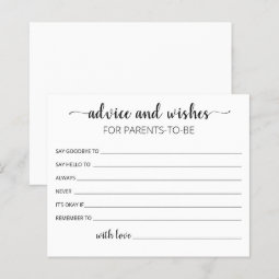 Editable Advice and Wishes for parents to be card | Zazzle