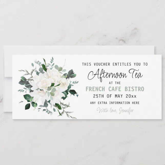 Editable Afternoon Tea Voucher Invitation | Zazzle