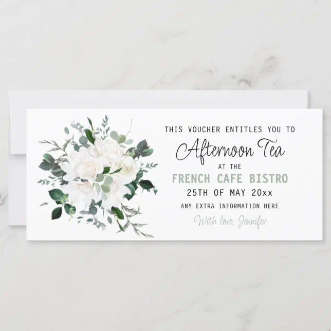 Editable Afternoon Tea Voucher Template | Zazzle