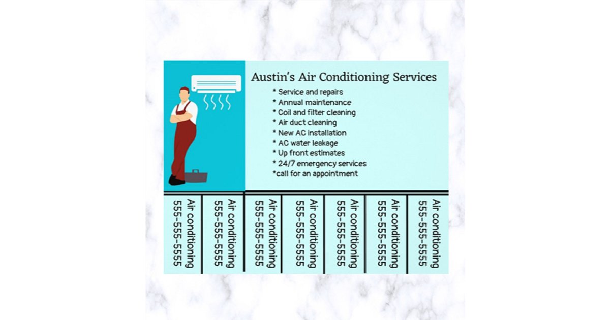 Editable Air Conditioning Service Phone Number Flyer | Zazzle