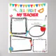 Editable All about my Teacher template Poster | Zazzle