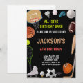 Editable All-Star Athletic Party Invite | Zazzle