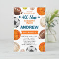 Editable All Star Sports Birthday Invitation | Zazzle