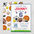 Editable All Star Sports Birthday Party Invitation | Zazzle