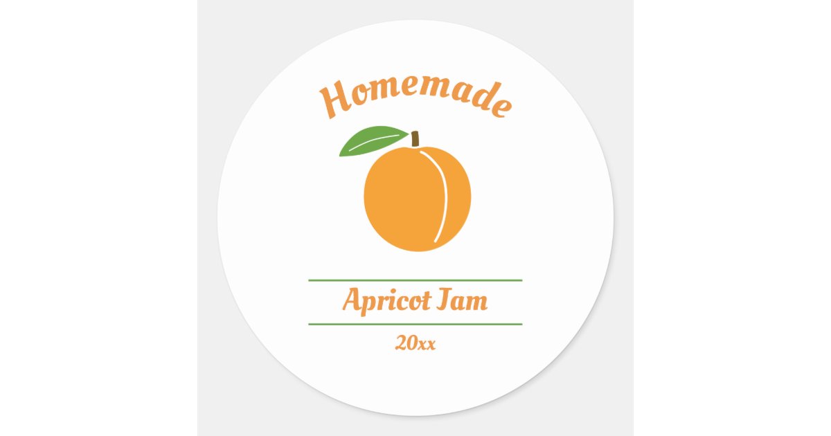 Editable Apricot Jam Label Sticker | Zazzle