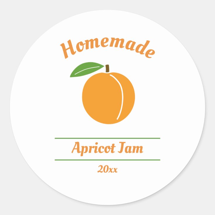 Editable Apricot Jam Label Sticker | Zazzle