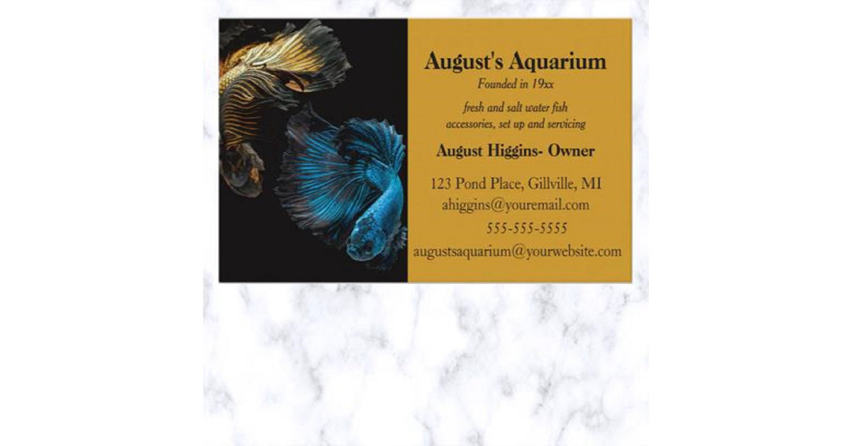 Editable Aquarium Business Card | Zazzle