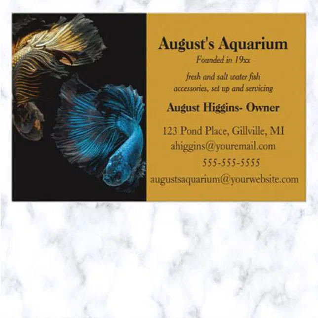 Editable Aquarium Business Card | Zazzle