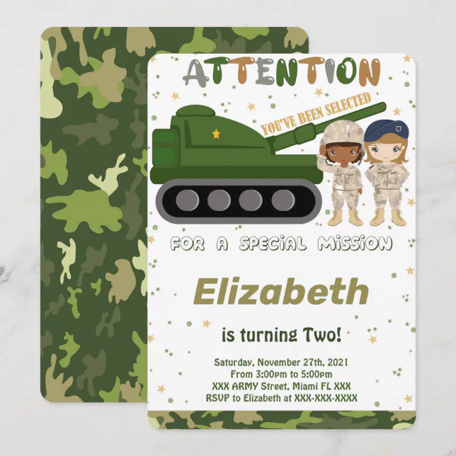 Editable Army Invitations | Zazzle