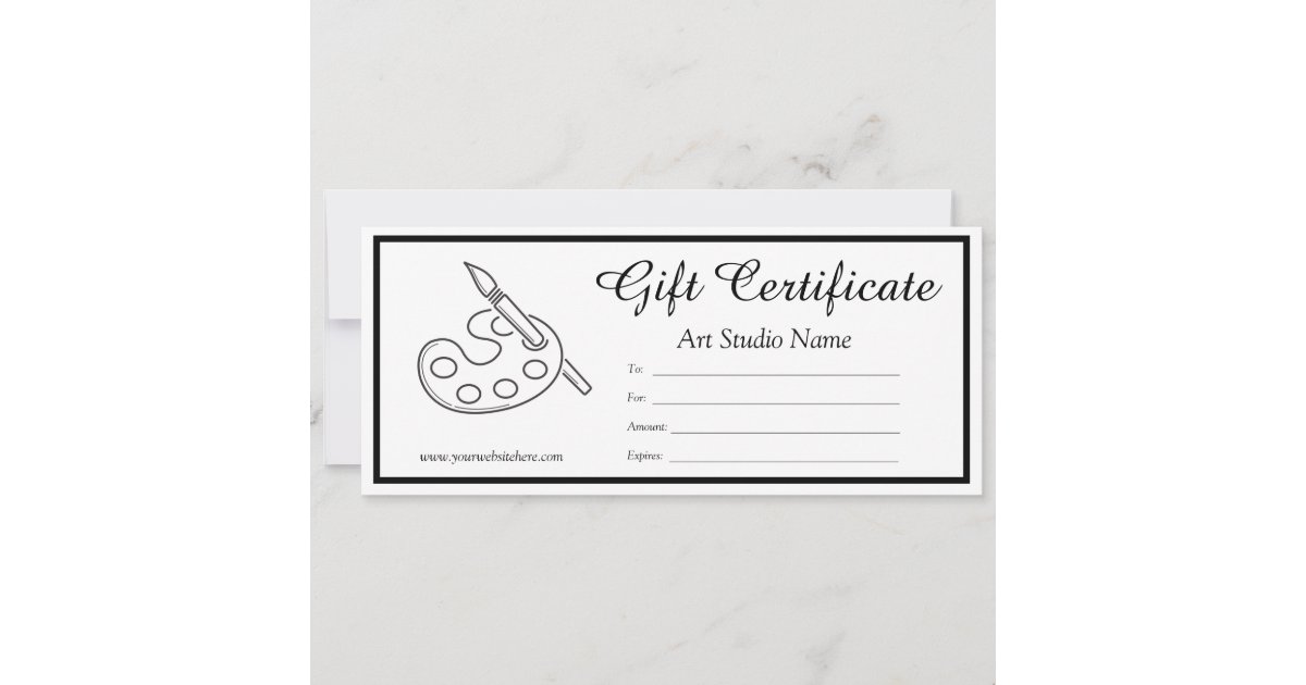 Editable Art Gift Certificate Template | Zazzle
