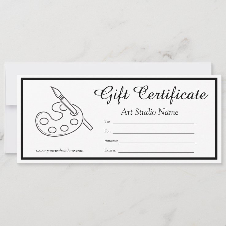 Editable Art Gift Certificate Template | Zazzle
