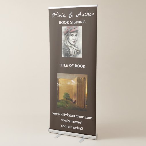 Editable Author Writer Book Signing Retractable Banner | Zazzle