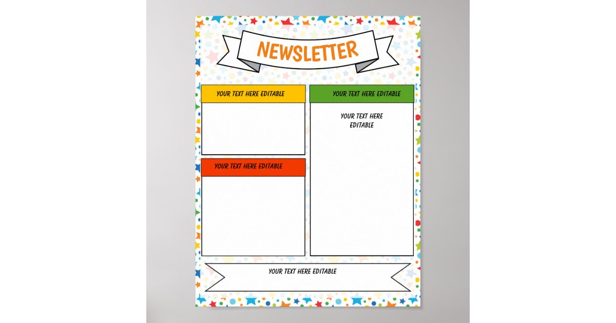 Editable Back to School Newsletter Template Poster | Zazzle