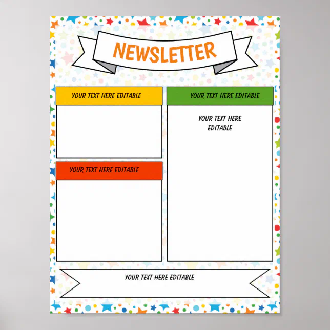 Editable Back to School Newsletter Template Poster | Zazzle