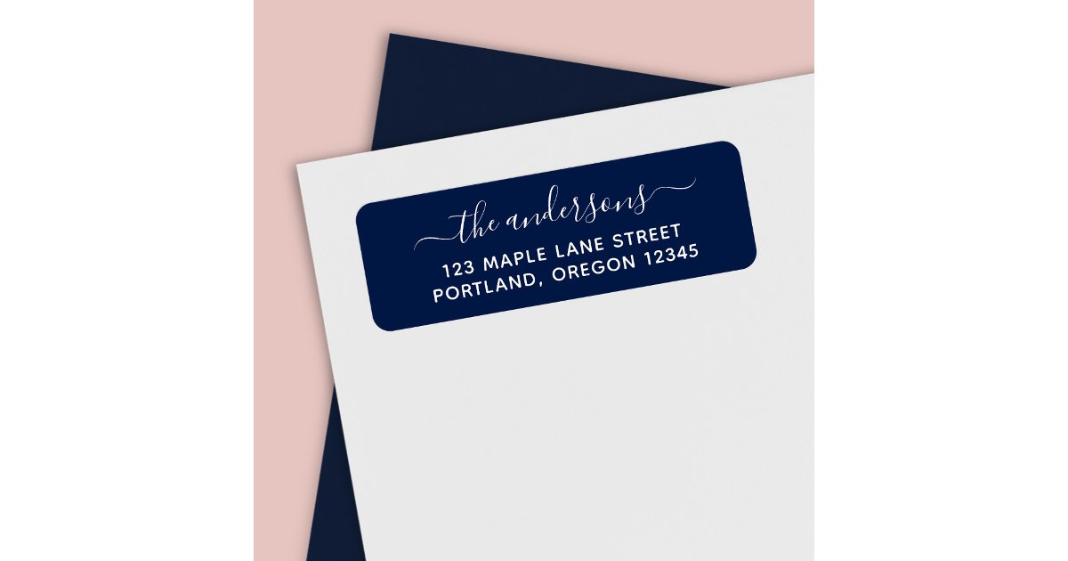 Editable Background Calligraphy Family Address Label | Zazzle