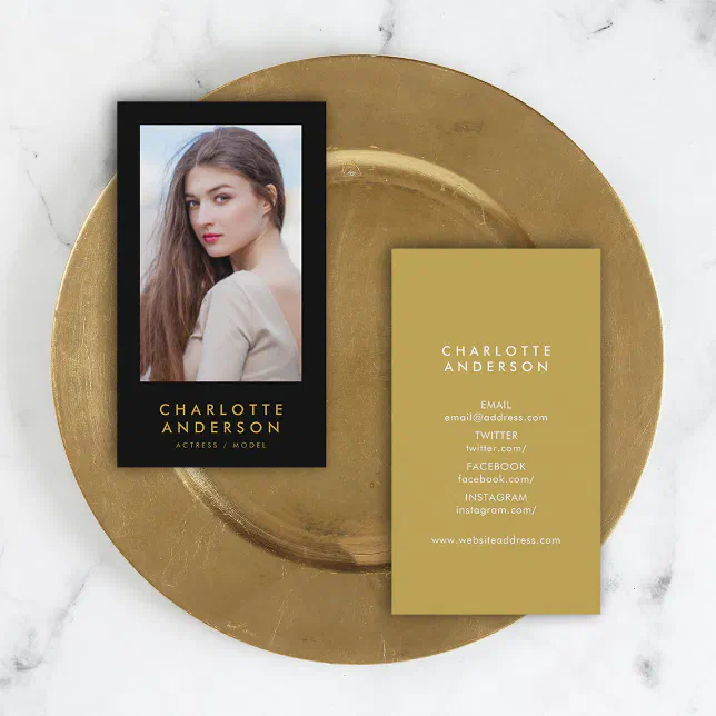 Editable Background Color Profile Headshot Photo Business Card | Zazzle