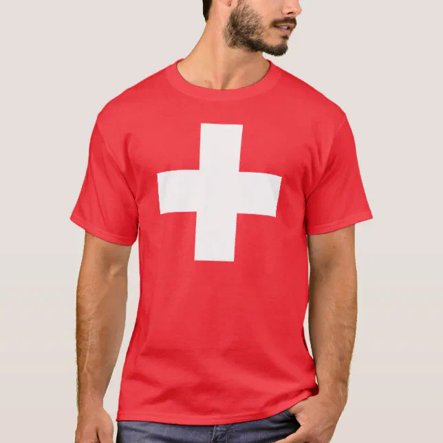 Editable background Color, The Flag of Switzerland T-Shirt | Zazzle