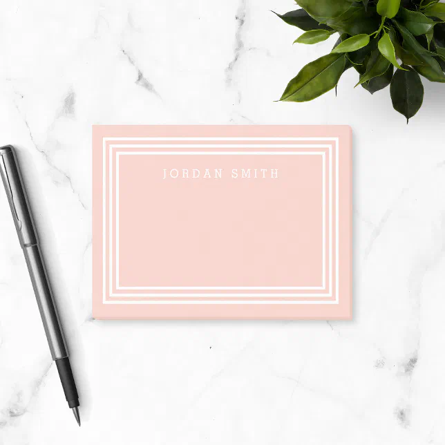 EDITABLE BACKGROUND COLOR with Triple White Border Post-it Notes | Zazzle