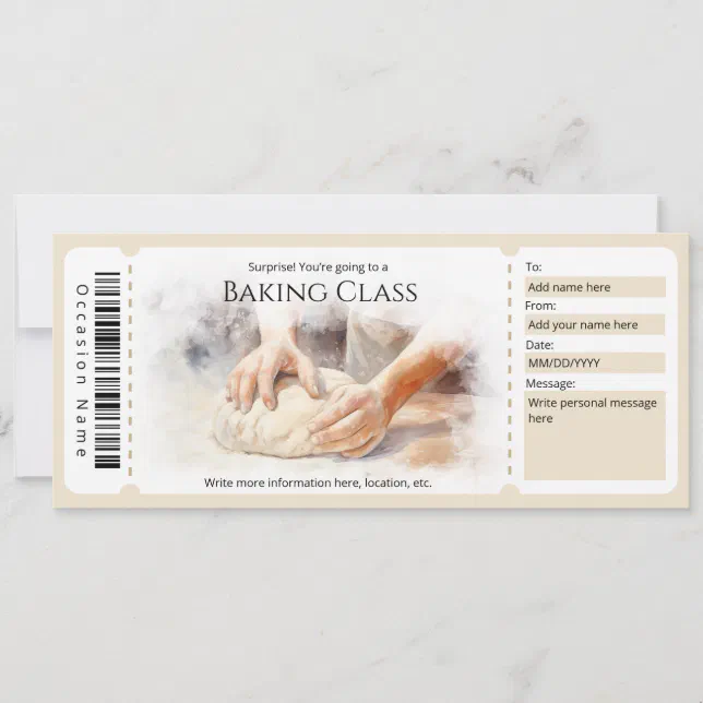 Editable Baking Class Gift Certificate Template | Zazzle