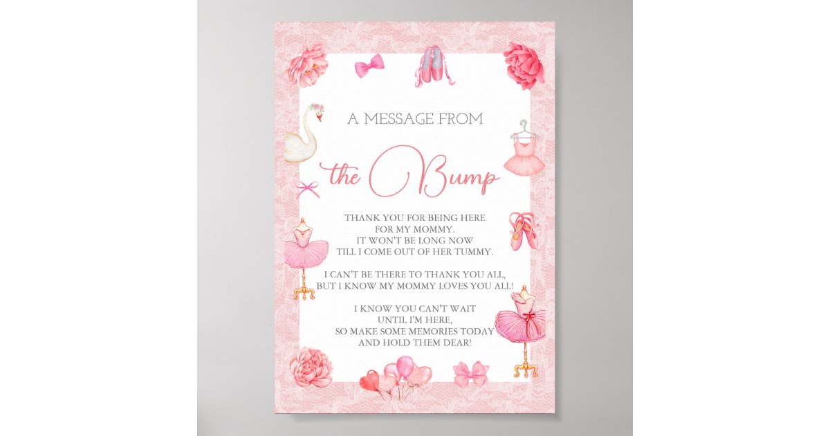 Editable Ballerina The Bump Sign | Zazzle
