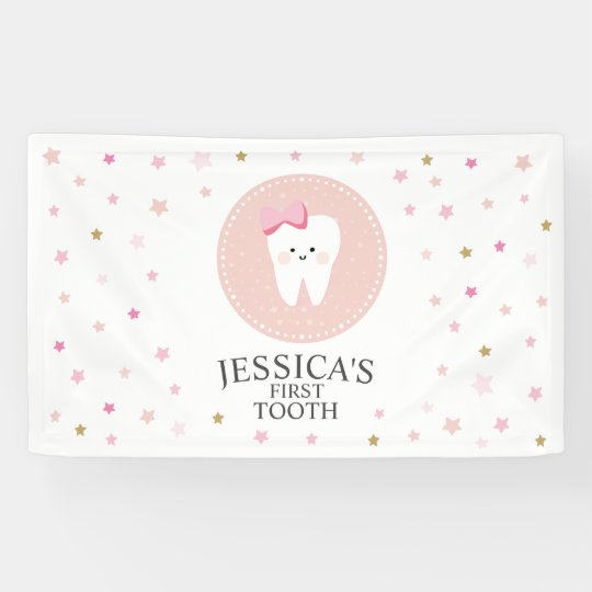 Editable banner for the First Tooth party. | Zazzle.com