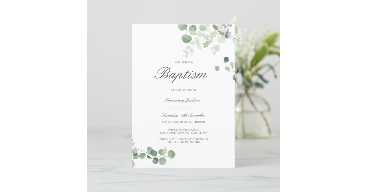 Editable Baptism Invitation, Custom Baptism Invitation | Zazzle