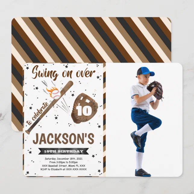 Editable Baseball Photo Invitation | Zazzle