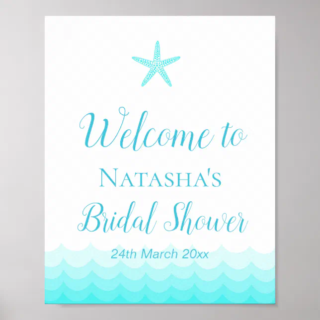 Editable Beach Party Welcome Sign 8x10 | Zazzle