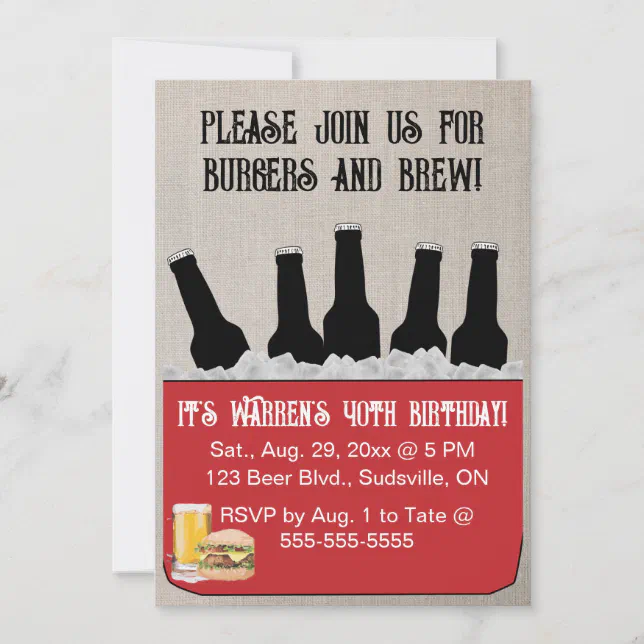 Editable Beer and Brew Birthday Invitation | Zazzle