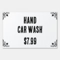 Editable Black and White Hand Car Wash Sign | Zazzle