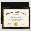 Editable Black Certificate of Graduation Award | Zazzle