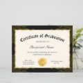 Editable Black Certificate of Graduation Award | Zazzle