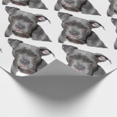 Editable Black Pitbull Wrapping Paper | Zazzle