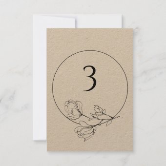 Editable Black White Floral Wedding Table Number | Zazzle