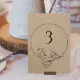 Editable Black White Floral Wedding Table Number | Zazzle