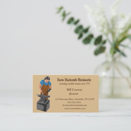 Editable Blacksmith Business Card | Zazzle