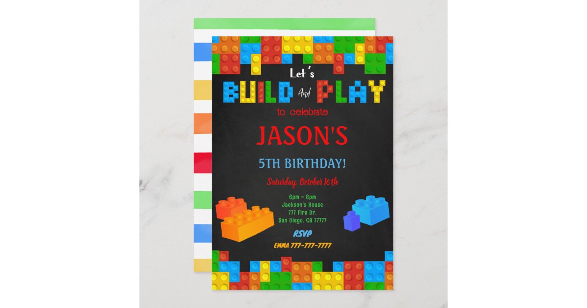 Editable Block Invitation | Zazzle