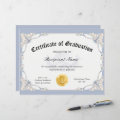 Editable Blue Certificate of Graduation Award | Zazzle