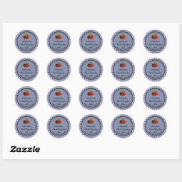 Editable Blue Gingham Mixed Berry Jam Label Sticke | Zazzle
