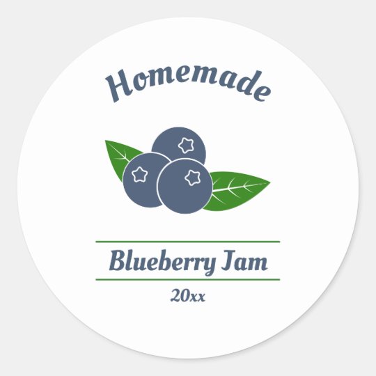 Editable Blueberry Jam Label Sticker | Zazzle.com