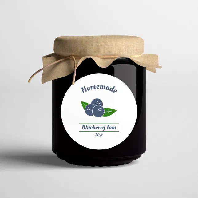 Editable Blueberry Jam Label Sticker | Zazzle