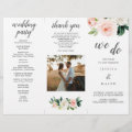 Editable Blushing Blooms Trifold Wedding Program Flyer | Zazzle