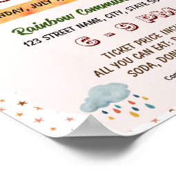 Editable boho rainbow back to school flyer poster | Zazzle