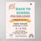 Editable boho rainbow back to school flyer poster | Zazzle