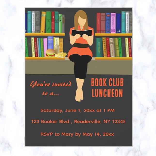 Editable Book Club Luncheon Invitation | Zazzle