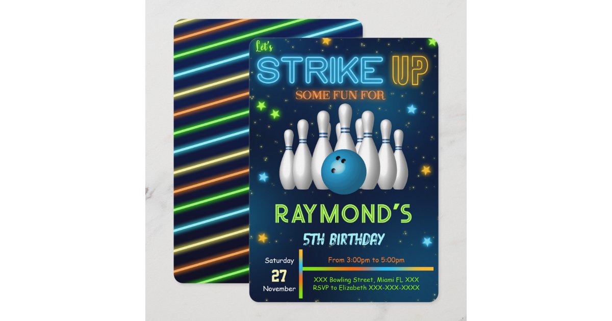 Editable Bowling Invitation | Zazzle