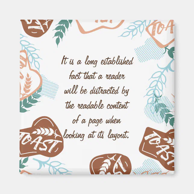 Editable bread toast quote magnet | Zazzle