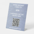 Editable Brushed Metal Enter to Win QR Code Pedestal Sign | Zazzle